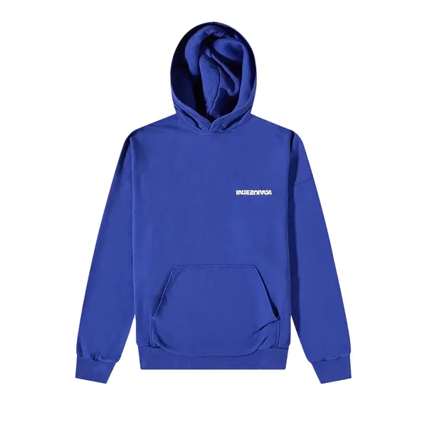 Balenciaga Reverse Back Logo Hoodie - Blue