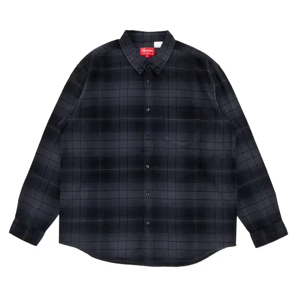 Supreme Shadow Plaid Flannel Shirt - Black