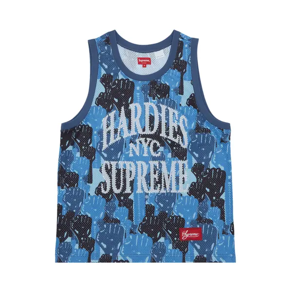 Supreme X Hardies Camo Basketball Jersey - Blue