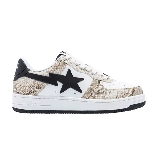 A BATHING APE Bapesta 'beige Snakeskin' Sneakers - Cream