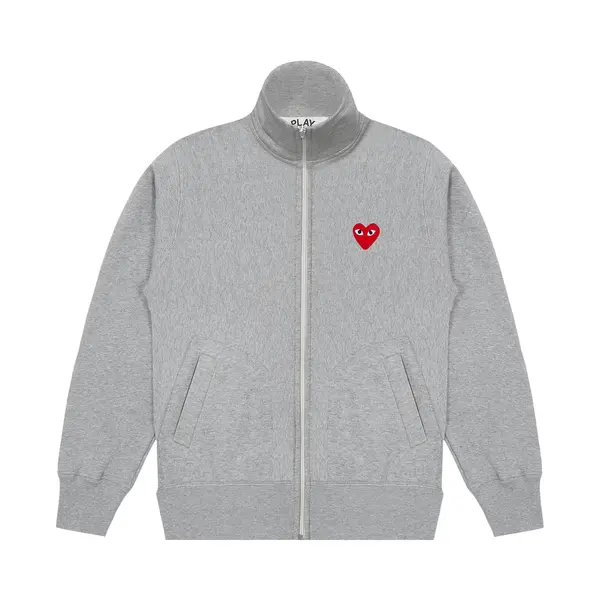 Play Comme Des Garcon Zip Up Sweatshirt - Grey