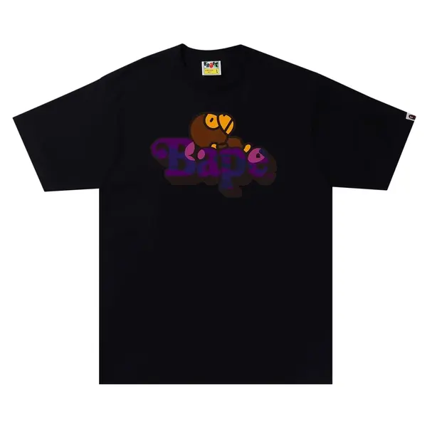 A BATHING APE Color Camo Milo On Tee - Black