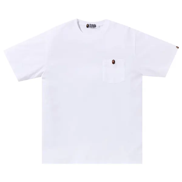 A BATHING APE Ape Head One Point Pocket Tee - White