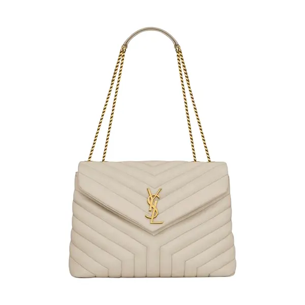 Saint Laurent Medium Loulou Matelasse Shoulder Bag - White