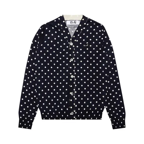 Play Comme Des Garcon Polka Dot Cardigan - Blue