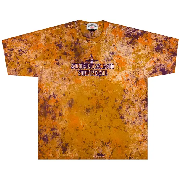 Supreme X Stone Island Embroidered Logo Short-sleeve Top 'coral - Orange