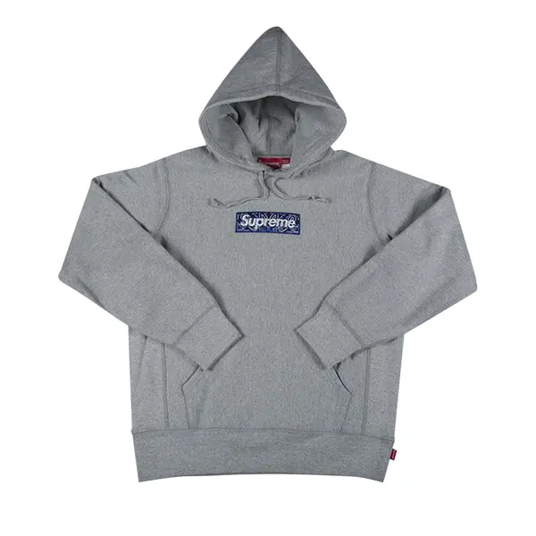 Supreme Bandana Box Logo Hooded Sweatshirt - Grey