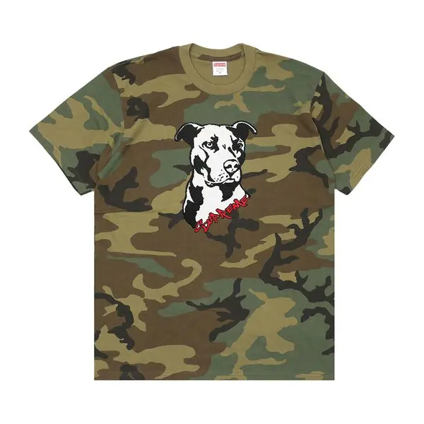 Supreme Pitbull Tee 'woodland Camo - Multicolor