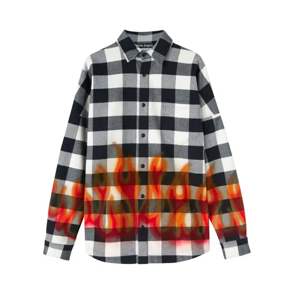 Palm Angels Burning Logo Overshirt /red