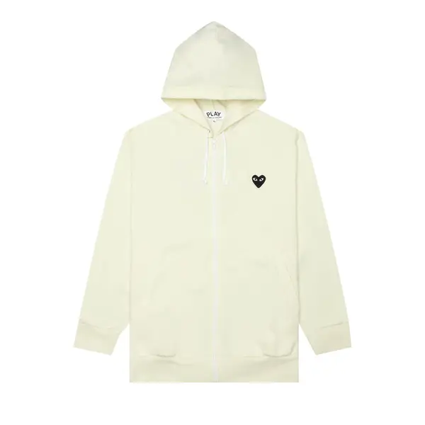 Play Comme Des Garcon Zip-up Hoodie - Yellow