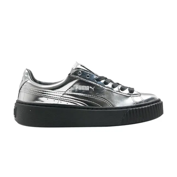 PUMA Basket Platform Metallic Sneakers - Silver
