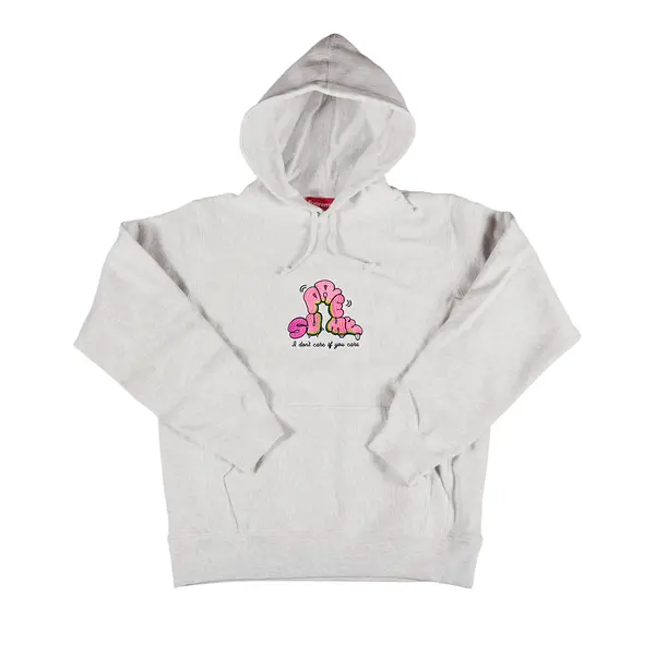 Supreme Don't Care Hooded Sweatshirt - Grey