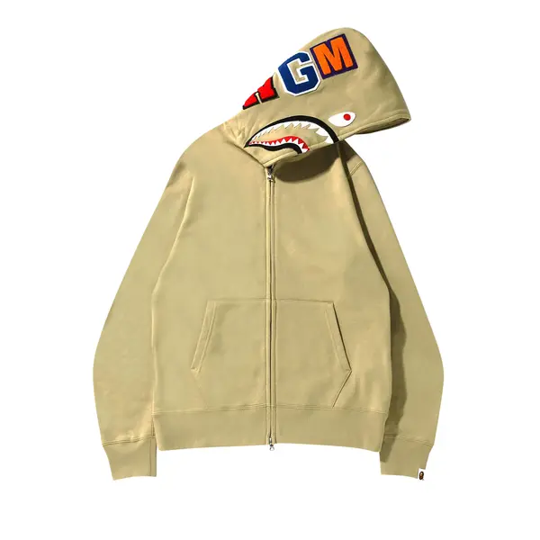 A BATHING APE Shark Full Zip Hoodie - Cream