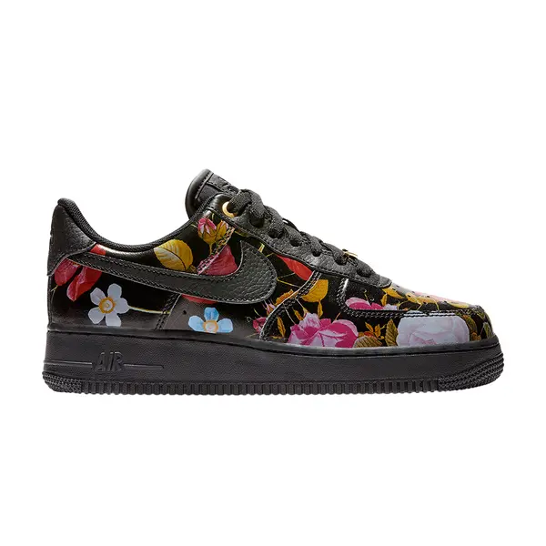 Nike Force 1 Low Floral Sneaker - Black