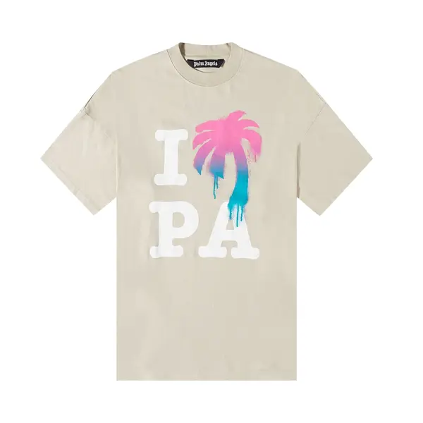 Palm Angels I Love Pa Loose Tee 'beige/multicolor - Tan