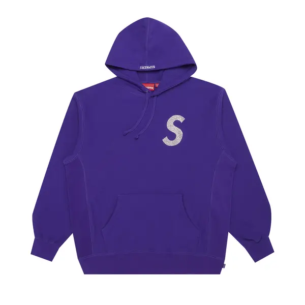 Supreme X Swarovski Logo Hooded Sweatshirt - Purple