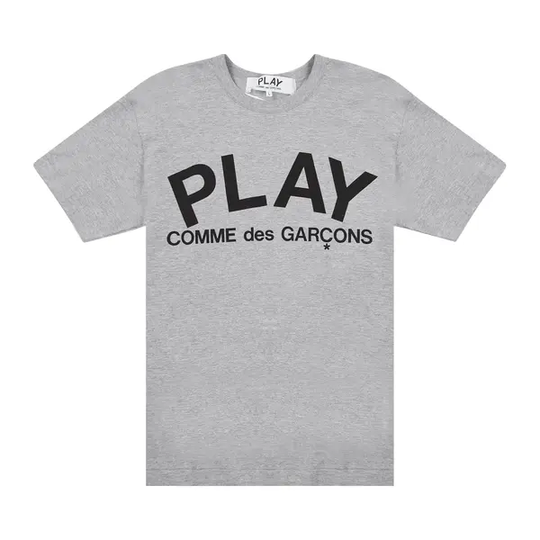Play Comme Des Garcon Text T-shirt - Grey