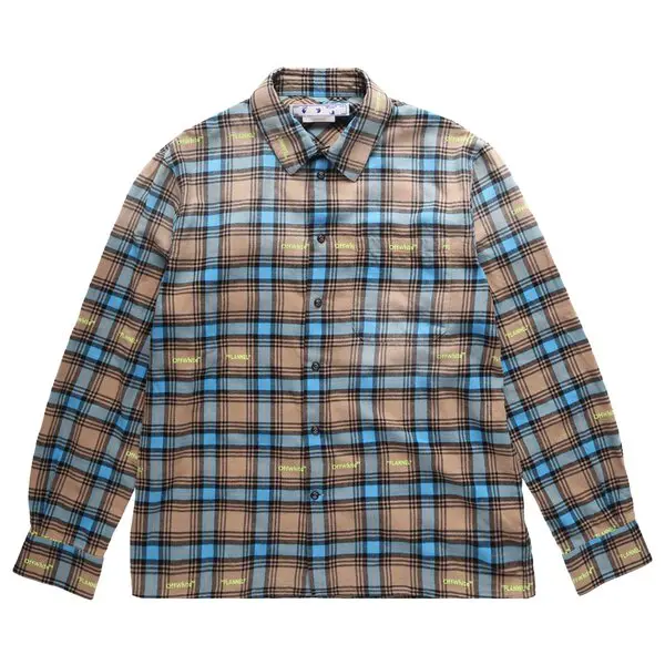 Off-White Helvet Patt Check Flannel Skate Shirt