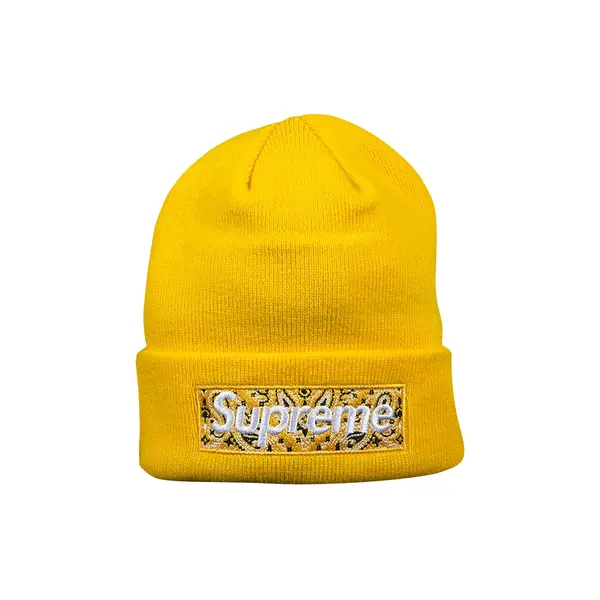 Supreme X New Era Box Logo Beanie - Yellow