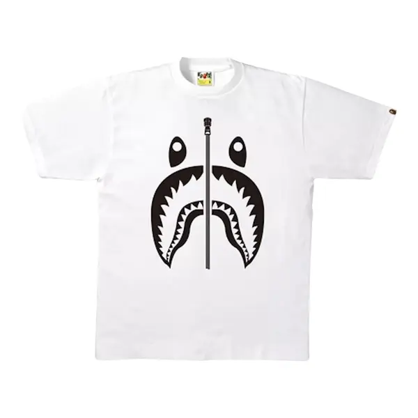 A BATHING APE Bicolor Shark Tee - White