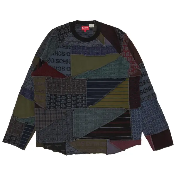 Supreme Patchwork Jacquard Long-sleeve Top - Black