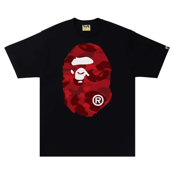 A BATHING APE Color Camo B Big Ape Head Tee /red - Black
