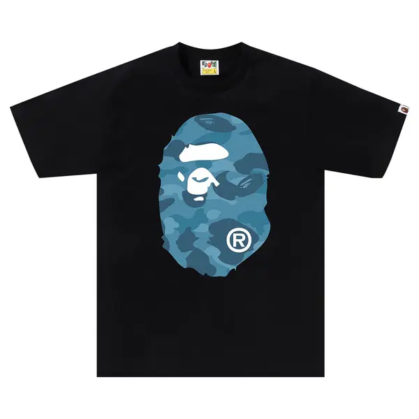 A BATHING APE Honeycomb Camo Big Ape Head Tee - Black
