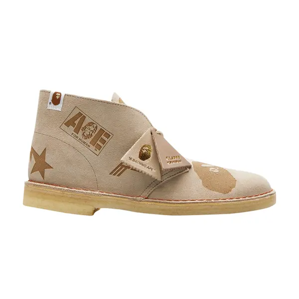 Clarks A Bathing Ape X Desert Boot Embossed Suede - Grey