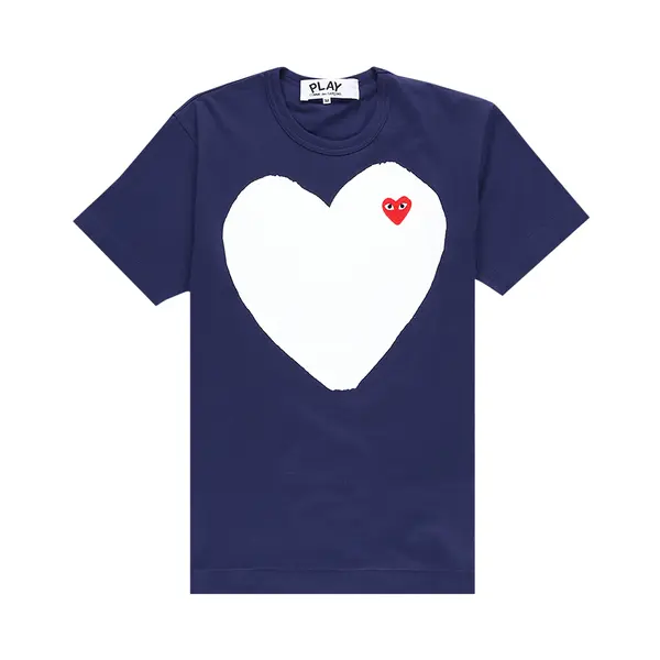 Play Comme Des Garcon Solid Heart Logo T-shirt 'navy