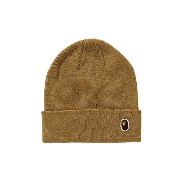 A BATHING APE Knit Beanie With Logo - Cream