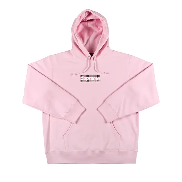 Supreme X Burberry Box Logo Hooded Sweatshirt - Pink