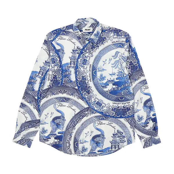 PALACE China Plate Shirt 'navy - Blue