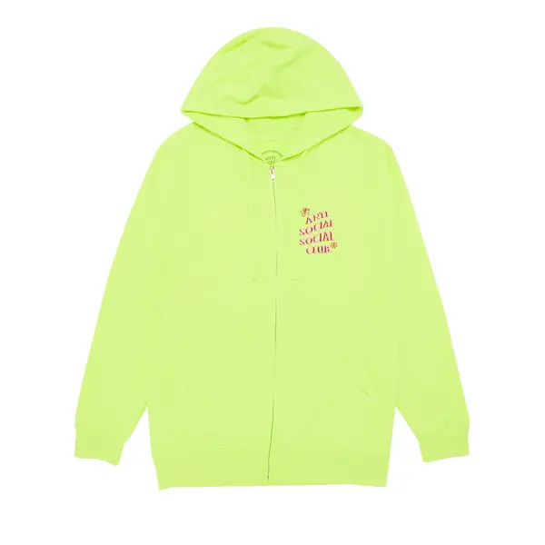 ANTI SOCIAL SOCIAL CLUB Coral Crush Zip Up Hoodie - Yellow