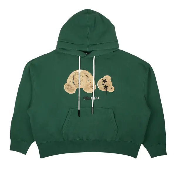 Palm Angels Spray Angel Bear Hoodie - Green