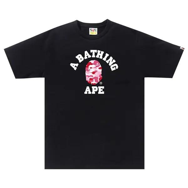 A BATHING APE Abc Camo College Tee /pink - Black
