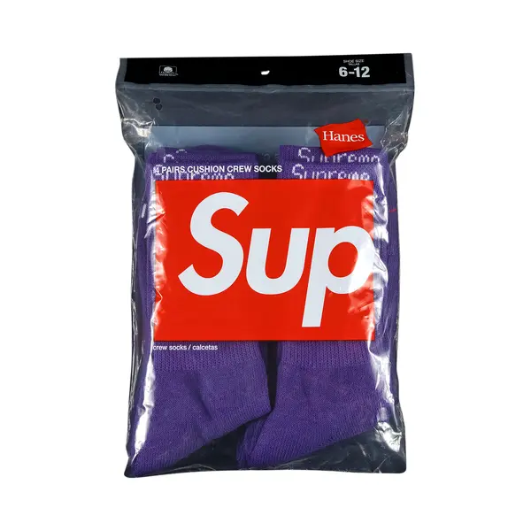 Supreme X Hanes Crew Socks - Purple