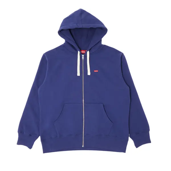 Supreme Small Box Drawcord Zip Up Hooded Sweatshirt 'Washed Navy