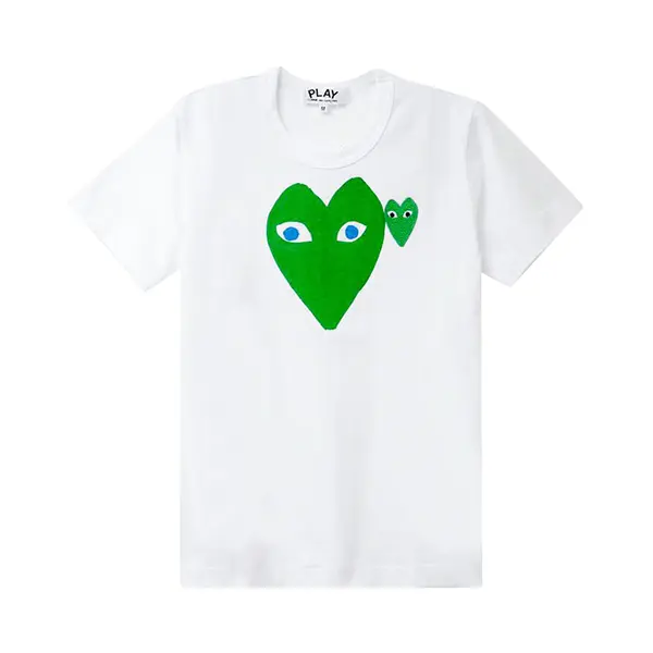 Play Comme Des Garcon Blue Eyed Green Heart Tee