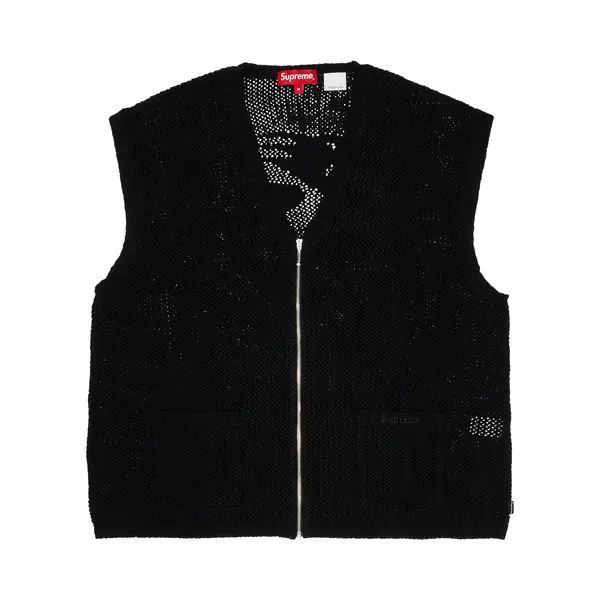 Supreme Dragon Zip Up Sweater Vest - Black