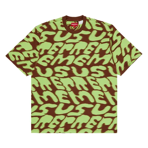 Supreme Stacked Intarsia Short-sleeve Top - Brown
