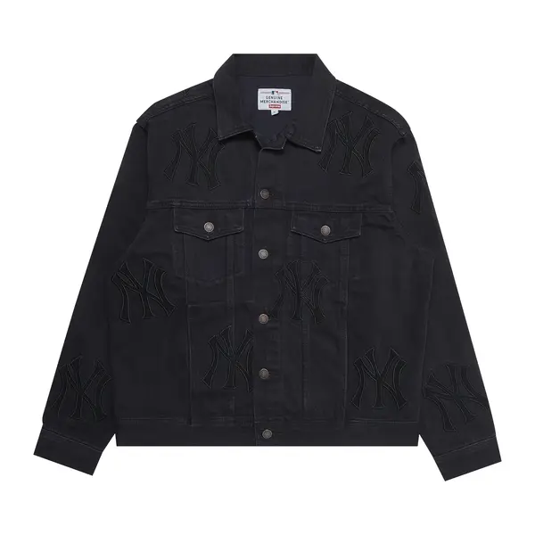 Supreme X New York Yankees Denim Trucker Jacket - Black