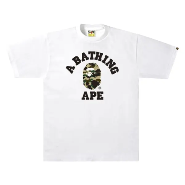 A BATHING APE 1st Camo College T-shirt - White