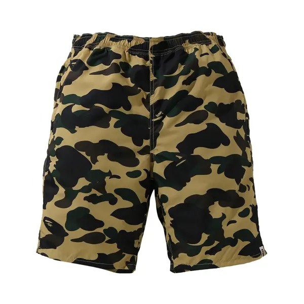 A BATHING APE 1st Camo Beach Shorts - Yellow