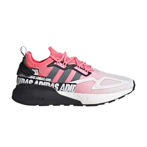 Adidas Zx 2k Boost Wordmark Heel Stripe Sneakers - Red