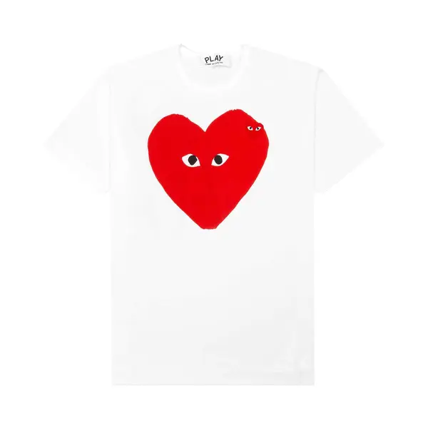 Play Comme Des Garcon Red Emblem T-shirt - White