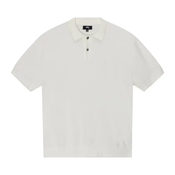 StÜssy Textured Short-sleeve Polo Sweater 'bone - Cream