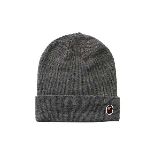 A BATHING APE Ape Head Knit Cap - Grey