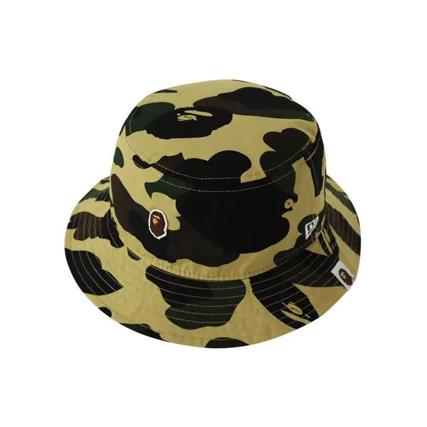 A BATHING APE 1st Camo New Era Bucket Hat - Yellow