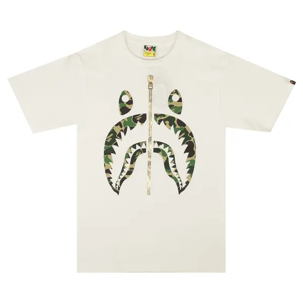 A BATHING APE Abc Camo Shark Tee /green - White