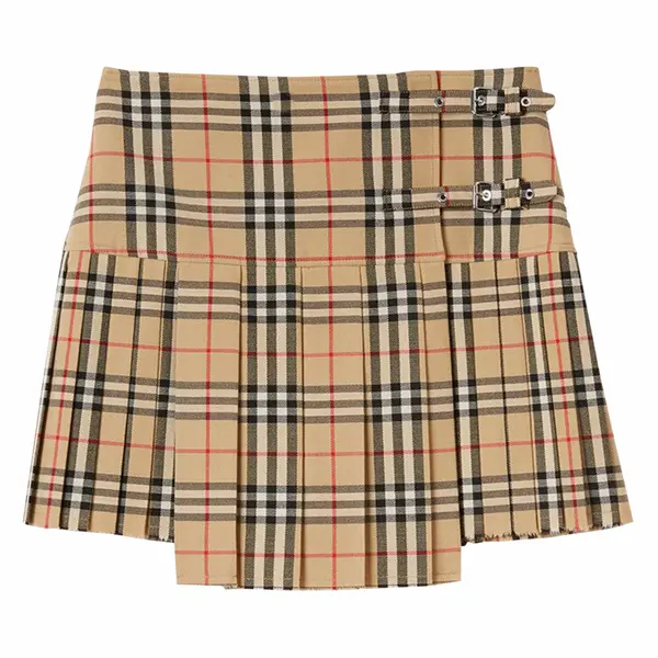 Burberry Classic Check Kilt Mini Skirt 'archive Beige Ip Check - Tan